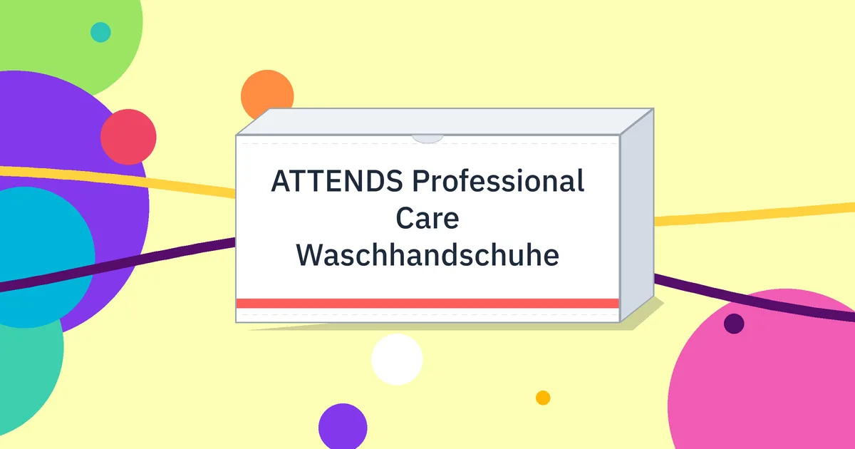 Symbolbild: Packung mit der Aufschrift ATTENDS Professional Care Waschhandschuhe (PZN 04202611) – Verfügbarkeit und Bezug in Apotheken in Frankfurt am Main