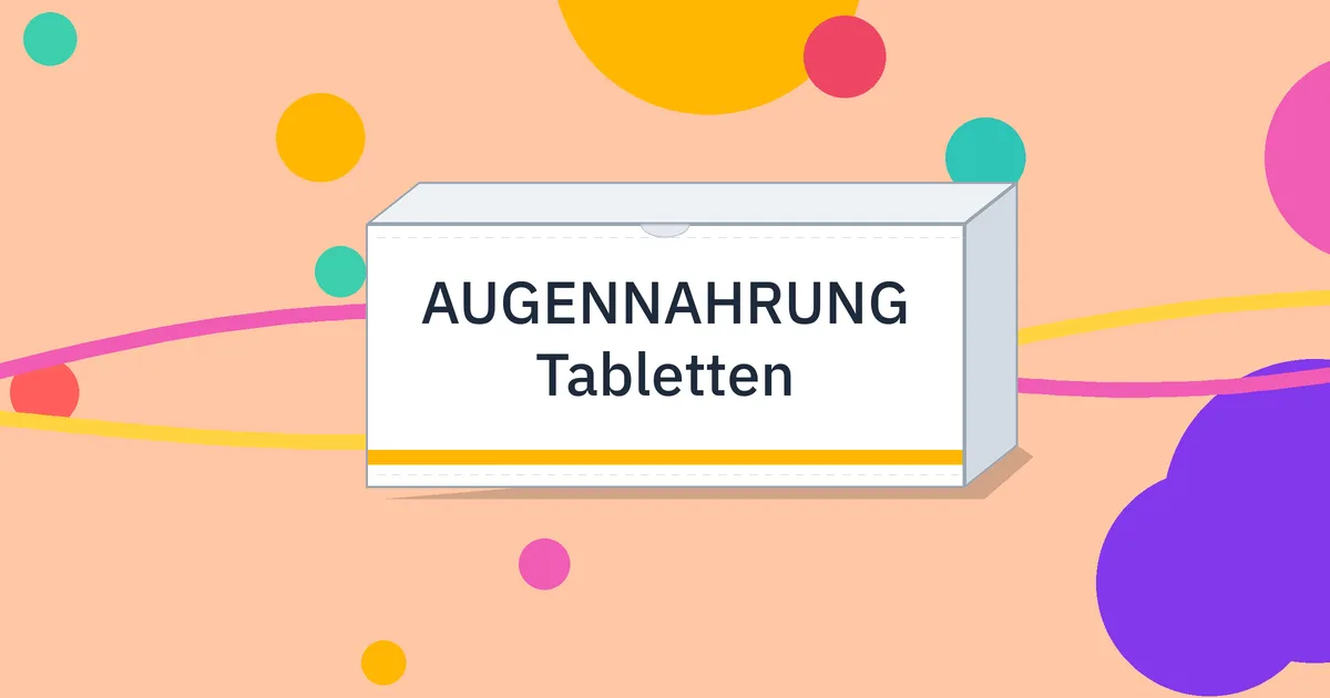 Symbolbild: Packung mit der Aufschrift AUGENNAHRUNG Tabletten (PZN 03317536) – Verfügbarkeit und Bezug in Apotheken in Frankfurt am Main