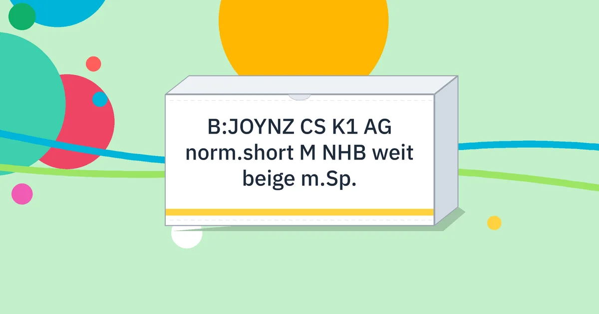 Symbolbild: Packung mit der Aufschrift B:JOYNZ CS K1 AG norm.short M NHB weit beige m.Sp. (PZN 20535447) – Verfügbarkeit und Bezug in Apotheken in Frankfurt am Main