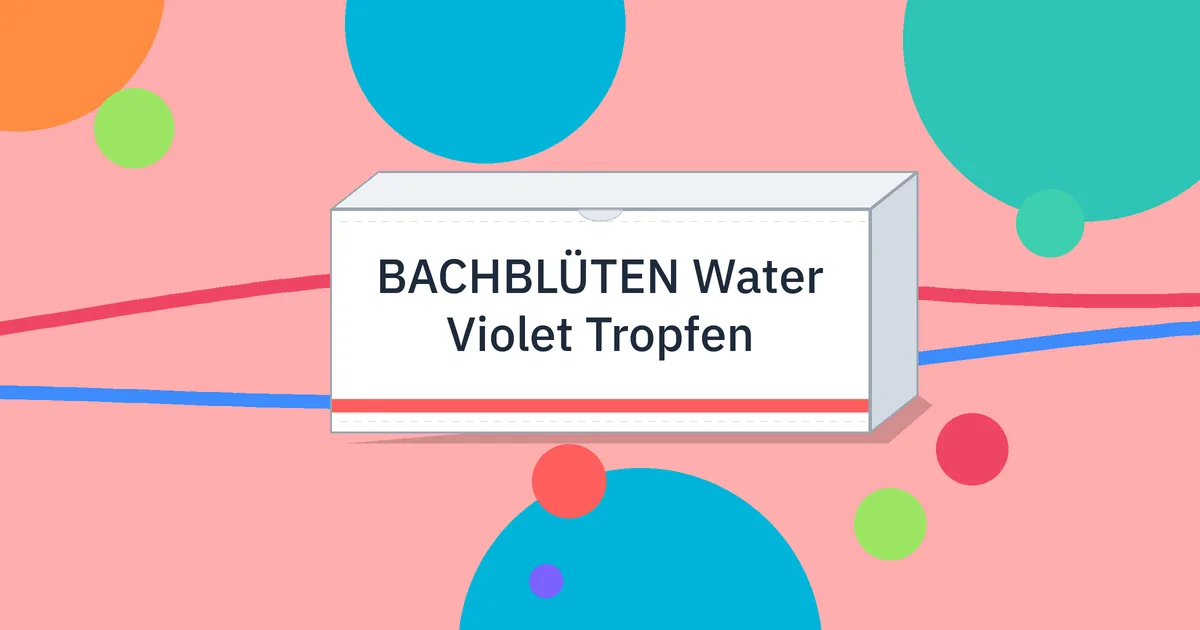 Symbolbild: Packung mit der Aufschrift BACHBLÜTEN Water Violet Tropfen (PZN 08737763) – Verfügbarkeit und Bezug in Apotheken in Frankfurt am Main
