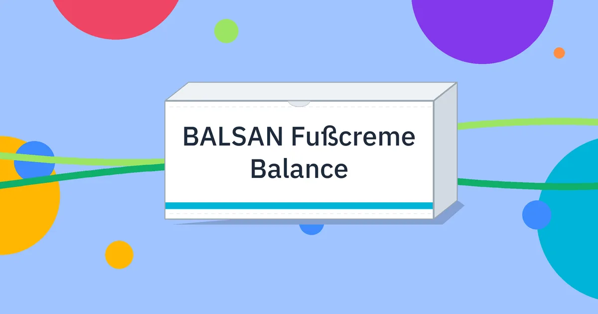 Symbolbild: Packung mit der Aufschrift BALSAN Fußcreme Balance (PZN 10827309) – Verfügbarkeit und Bezug in Apotheken in Frankfurt am Main