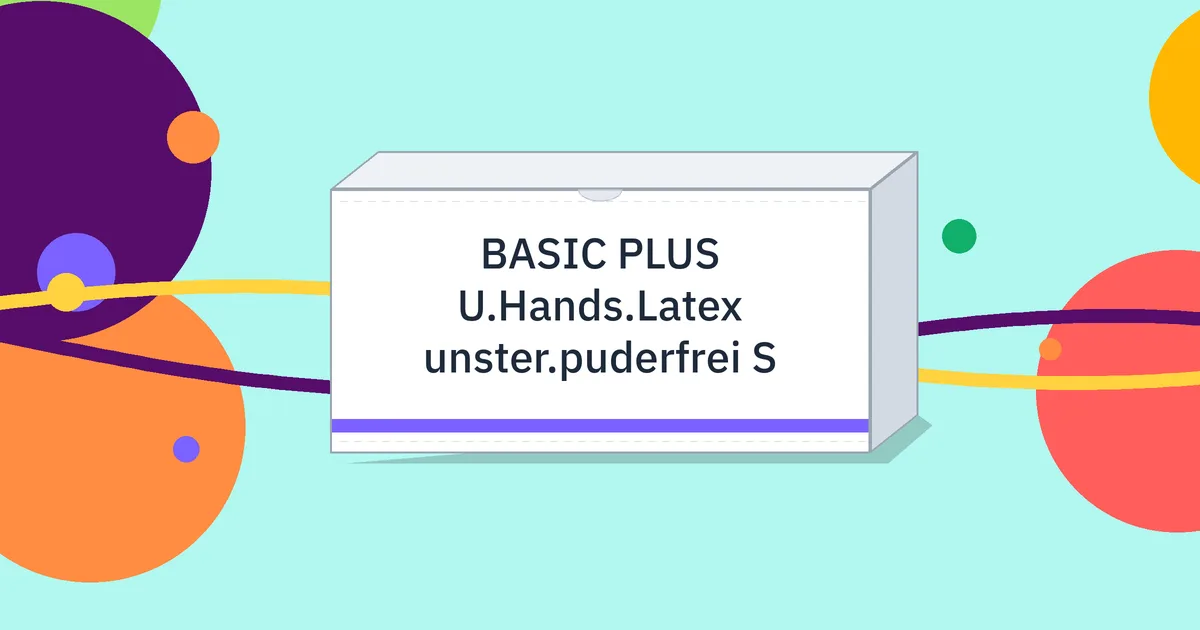 Symbolbild: Packung mit der Aufschrift BASIC PLUS U.Hands.Latex unster.puderfrei S (PZN 15248496) – Verfügbarkeit und Bezug in Apotheken in Frankfurt am Main