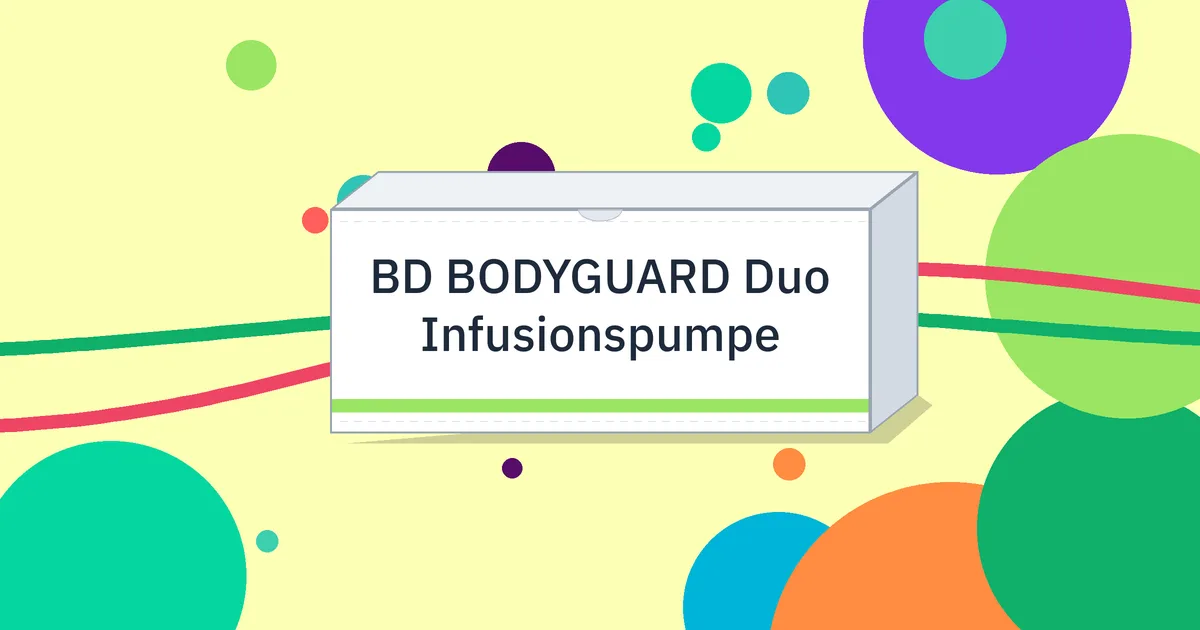 Symbolbild: Packung mit der Aufschrift BD BODYGUARD Duo Infusionspumpe (PZN 19119896) – Verfügbarkeit und Bezug in Apotheken in Frankfurt am Main