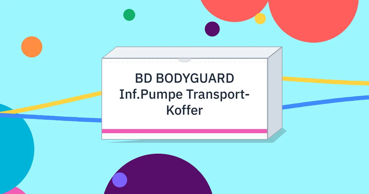 Symbolbild: Packung mit der Aufschrift BD BODYGUARD Inf.Pumpe Transport-Koffer (PZN 18751043) – Verfügbarkeit und Bezug in Apotheken in Frankfurt am Main