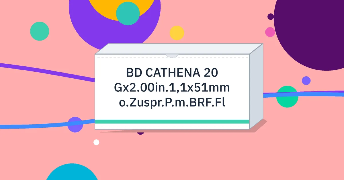 Symbolbild: Packung mit der Aufschrift BD CATHENA 20 Gx2.00in.1,1x51mm o.Zuspr.P.m.BRF.Fl (PZN 16934644) – Verfügbarkeit und Bezug in Apotheken in Frankfurt am Main