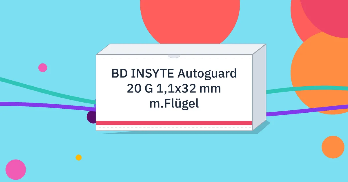 Symbolbild: Packung mit der Aufschrift BD INSYTE Autoguard 20 G 1,1x32 mm m.Flügel (PZN 01318690) – Verfügbarkeit und Bezug in Apotheken in Frankfurt am Main