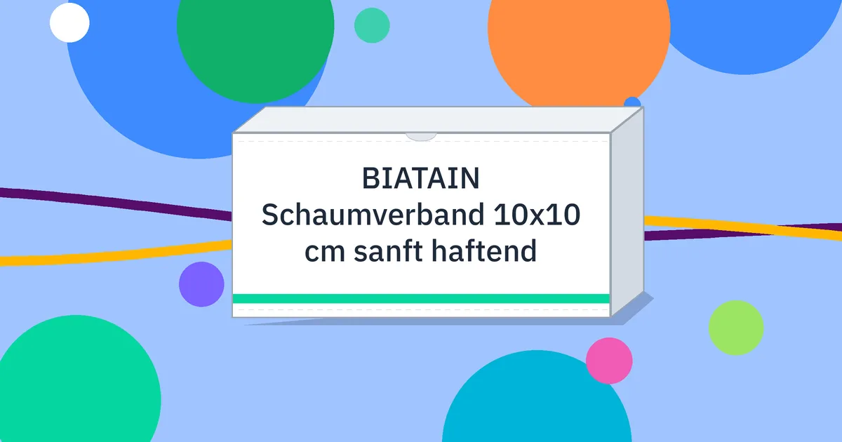 Symbolbild: Packung mit der Aufschrift BIATAIN Schaumverband 10x10 cm sanft haftend (PZN 05383939) – Verfügbarkeit und Bezug in Apotheken in Frankfurt am Main