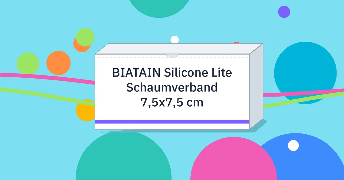 Symbolbild: Packung mit der Aufschrift BIATAIN Silicone Lite Schaumverband 7,5x7,5 cm (PZN 18776356) – Verfügbarkeit und Bezug in Apotheken in Frankfurt am Main