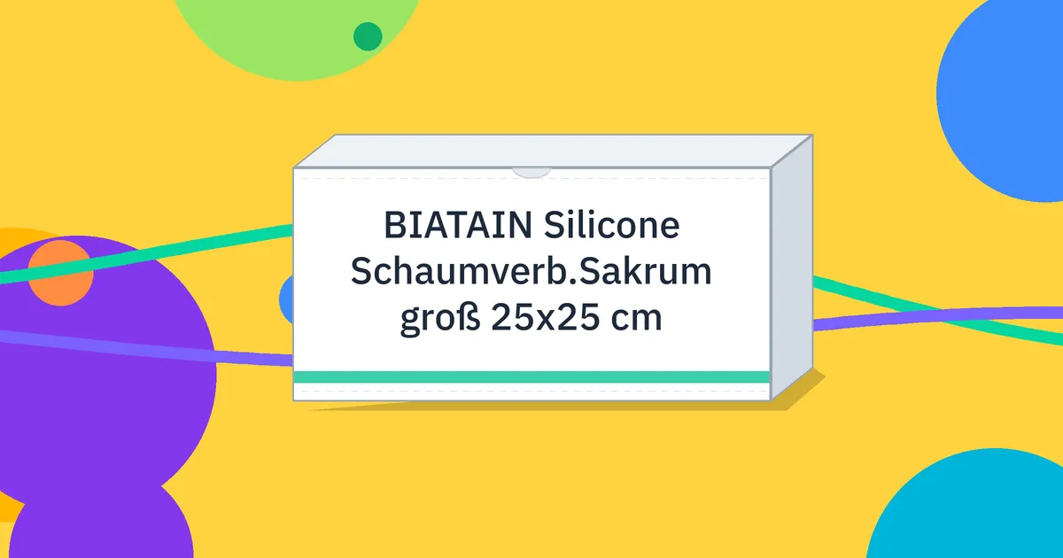 Symbolbild: Packung mit der Aufschrift BIATAIN Silicone Schaumverb.Sakrum groß 25x25 cm (PZN 11486052) – Verfügbarkeit und Bezug in Apotheken in Frankfurt am Main