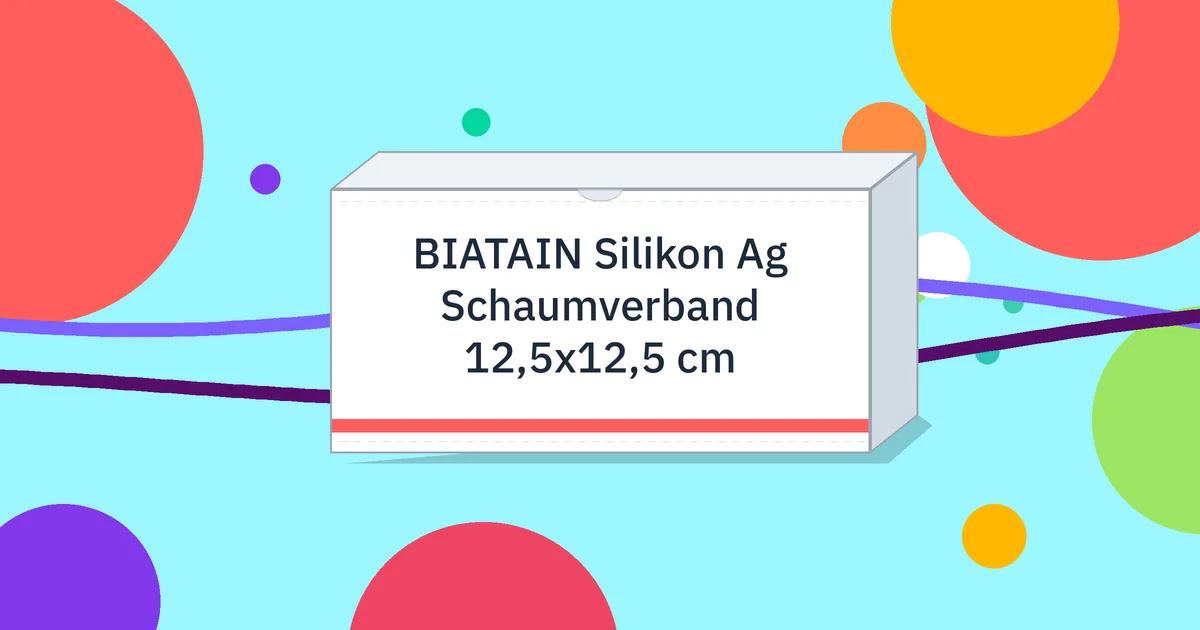 Symbolbild: Packung mit der Aufschrift BIATAIN Silikon Ag Schaumverband 12,5x12,5 cm (PZN 09389413) – Verfügbarkeit und Bezug in Apotheken in Frankfurt am Main