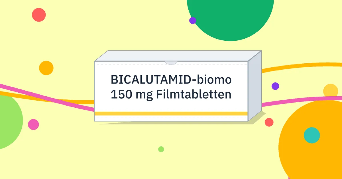 Symbolbild: Packung mit der Aufschrift BICALUTAMID-biomo 150 mg Filmtabletten (PZN 00440354) – Verfügbarkeit und Bezug in Apotheken in Frankfurt am Main