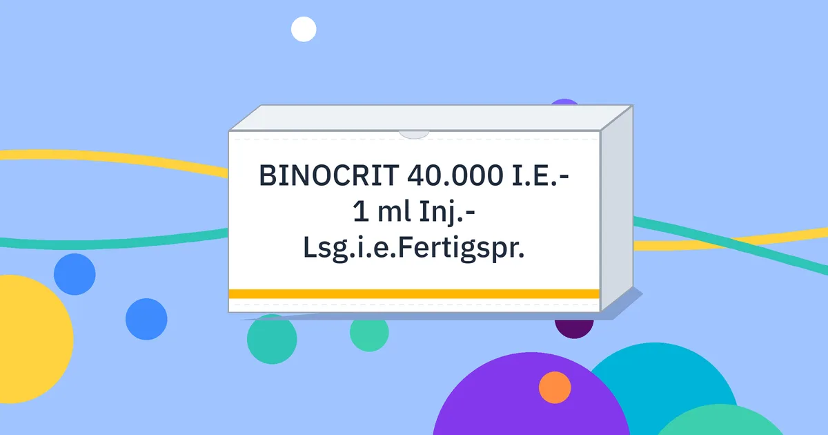 Symbolbild: Packung mit der Aufschrift BINOCRIT 40.000 I.E.-1 ml Inj.-Lsg.i.e.Fertigspr. (PZN 16632877) – Verfügbarkeit und Bezug in Apotheken in Frankfurt am Main