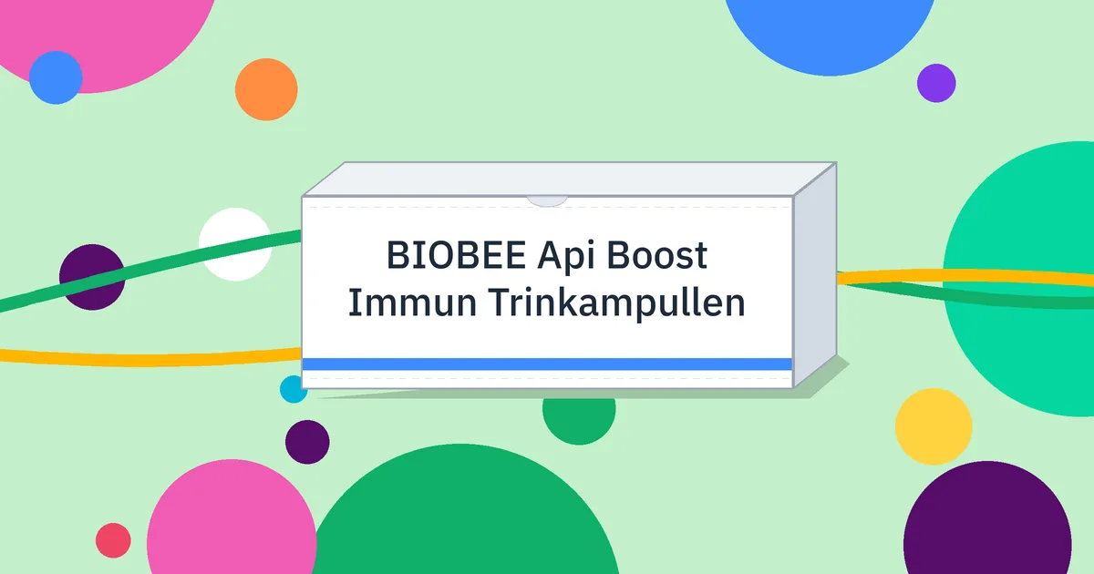Symbolbild: Packung mit der Aufschrift BIOBEE Api Boost Immun Trinkampullen (PZN 16934822) – Verfügbarkeit und Bezug in Apotheken in Frankfurt am Main