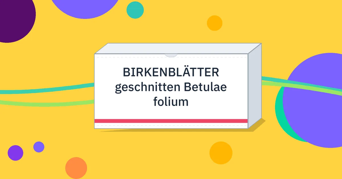 Symbolbild: Packung mit der Aufschrift BIRKENBLÄTTER geschnitten Betulae folium (PZN 20954032) – Verfügbarkeit und Bezug in Apotheken in Frankfurt am Main