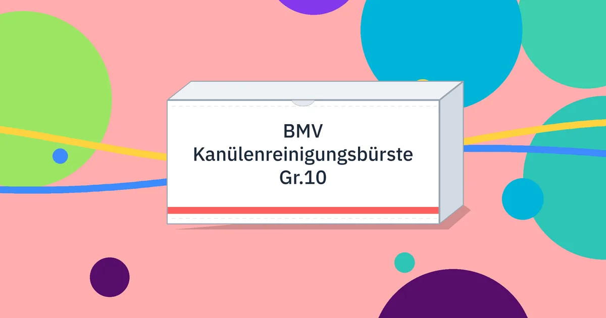 Symbolbild: Packung mit der Aufschrift BMV Kanülenreinigungsbürste Gr.10 (PZN 10083197) – Verfügbarkeit und Bezug in Apotheken in Frankfurt am Main