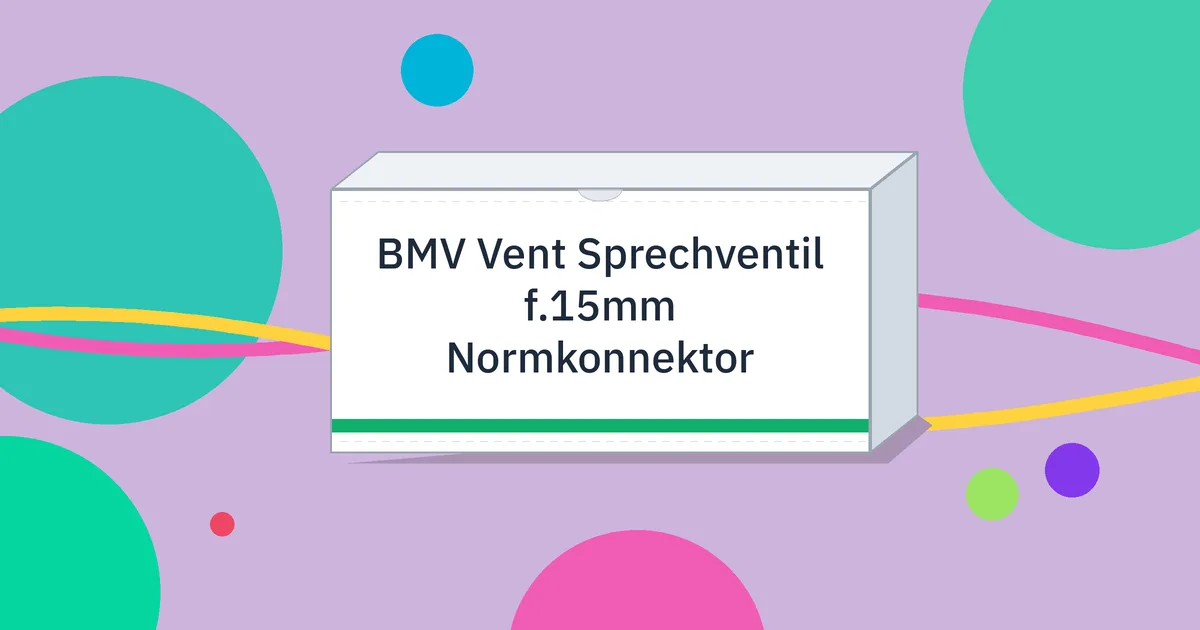 Symbolbild: Packung mit der Aufschrift BMV Vent Sprechventil f.15mm Normkonnektor (PZN 10960971) – Verfügbarkeit und Bezug in Apotheken in Frankfurt am Main