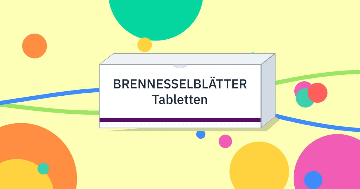 Symbolbild: Packung mit der Aufschrift BRENNESSELBLÄTTER Tabletten (PZN 03418645) – Verfügbarkeit und Bezug in Apotheken in Frankfurt am Main