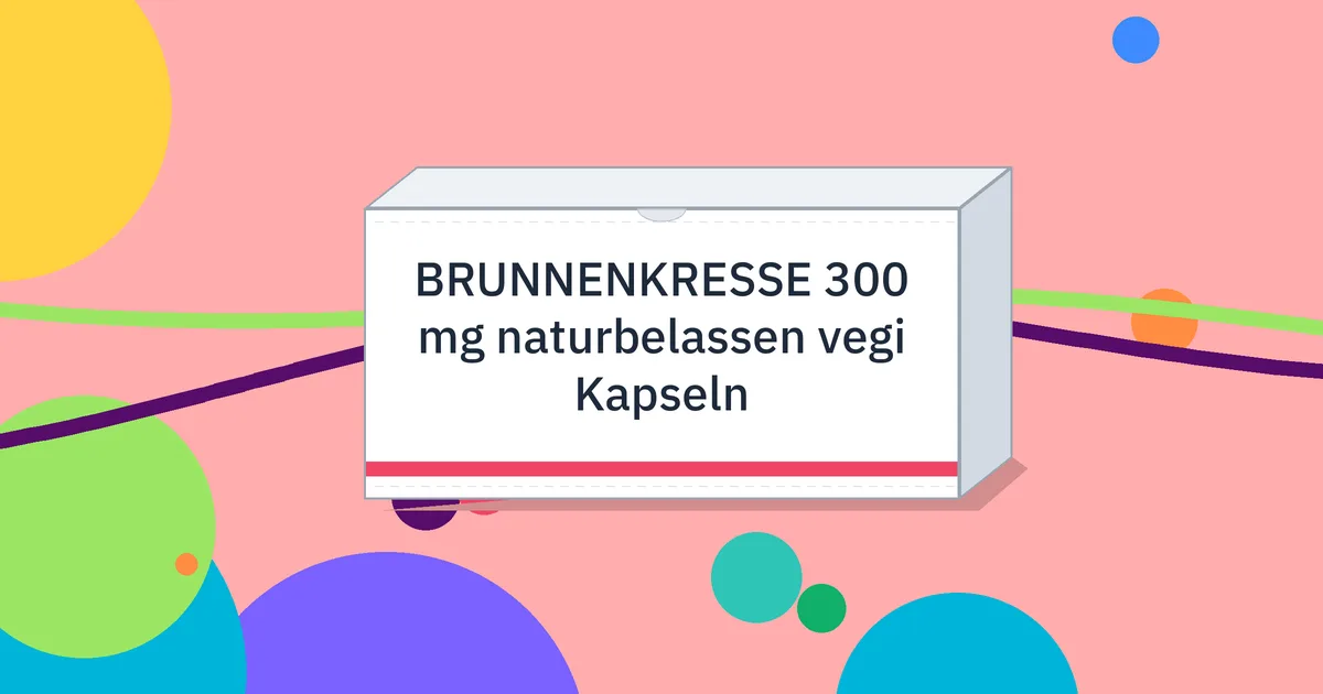 Symbolbild: Packung mit der Aufschrift BRUNNENKRESSE 300 mg naturbelassen vegi Kapseln (PZN 16067822) – Verfügbarkeit und Bezug in Apotheken in Frankfurt am Main