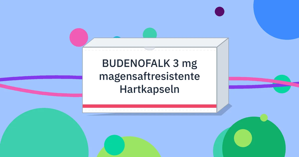 Symbolbild: Packung mit der Aufschrift BUDENOFALK 3 mg magensaftresistente Hartkapseln (PZN 09102831) – Verfügbarkeit und Bezug in Apotheken in Frankfurt am Main