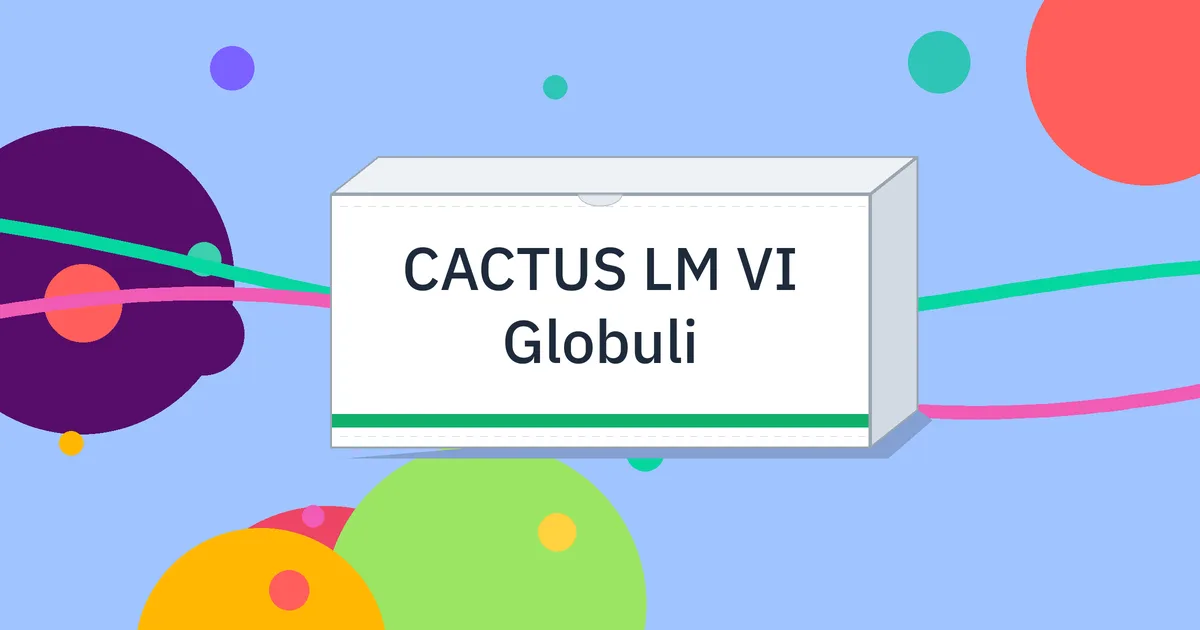 Symbolbild: Packung mit der Aufschrift CACTUS LM VI Globuli (PZN 04502709) – Verfügbarkeit und Bezug in Apotheken in Frankfurt am Main