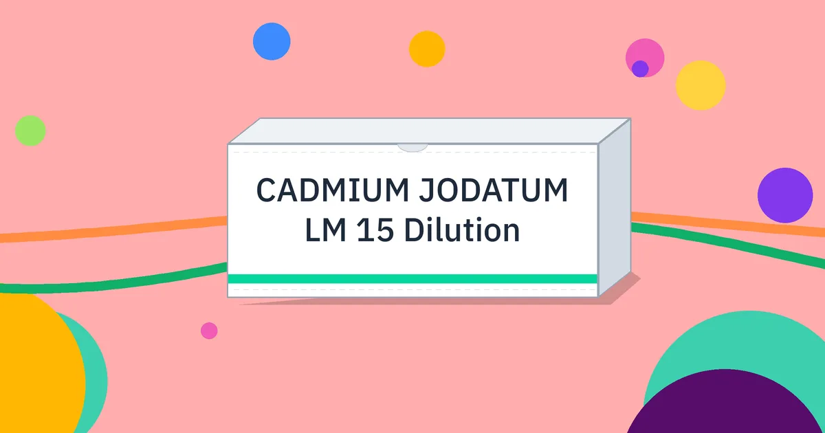 Symbolbild: Packung mit der Aufschrift CADMIUM JODATUM LM 15 Dilution (PZN 12798368) – Verfügbarkeit und Bezug in Apotheken in Frankfurt am Main