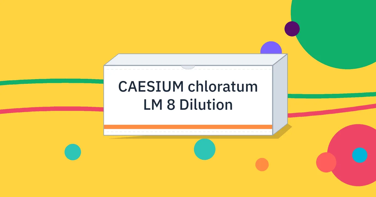 Symbolbild: Packung mit der Aufschrift CAESIUM chloratum LM 8 Dilution (PZN 12799095) – Verfügbarkeit und Bezug in Apotheken in Frankfurt am Main