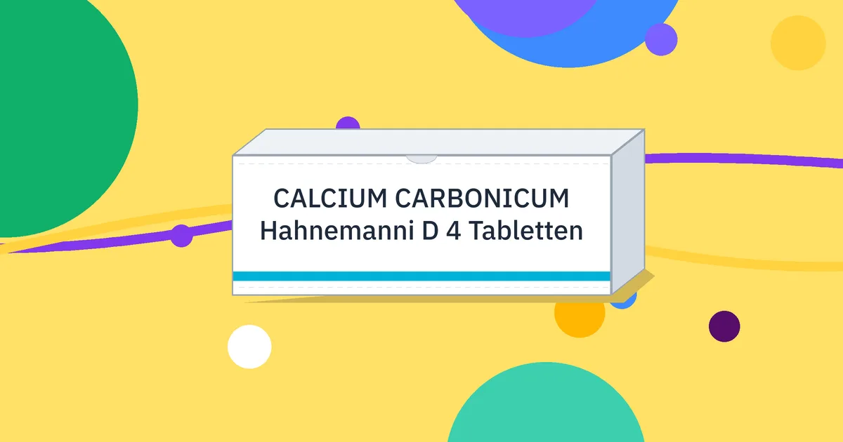 Symbolbild: Packung mit der Aufschrift CALCIUM CARBONICUM Hahnemanni D 4 Tabletten (PZN 02815545) – Verfügbarkeit und Bezug in Apotheken in Frankfurt am Main