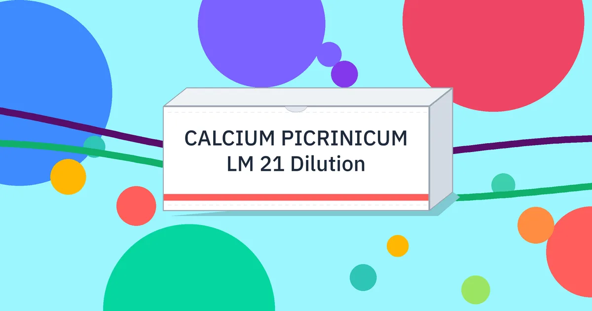 Symbolbild: Packung mit der Aufschrift CALCIUM PICRINICUM LM 21 Dilution (PZN 13410805) – Verfügbarkeit und Bezug in Apotheken in Frankfurt am Main