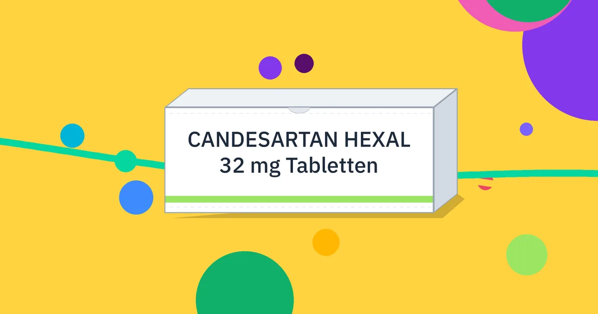 Symbolbild: Packung mit der Aufschrift CANDESARTAN HEXAL 32 mg Tabletten (PZN 09390669) – Verfügbarkeit und Bezug in Apotheken in Frankfurt am Main