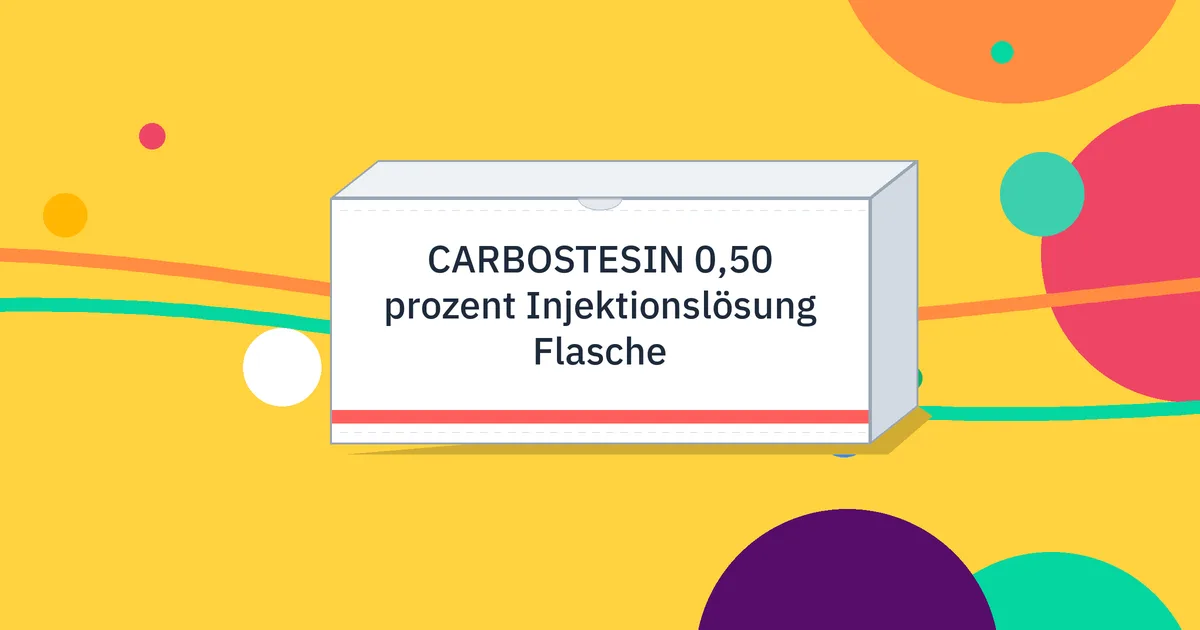 Symbolbild: Packung mit der Aufschrift CARBOSTESIN 0,50 prozent Injektionslösung Flasche (PZN 01206749) – Verfügbarkeit und Bezug in Apotheken in Frankfurt am Main
