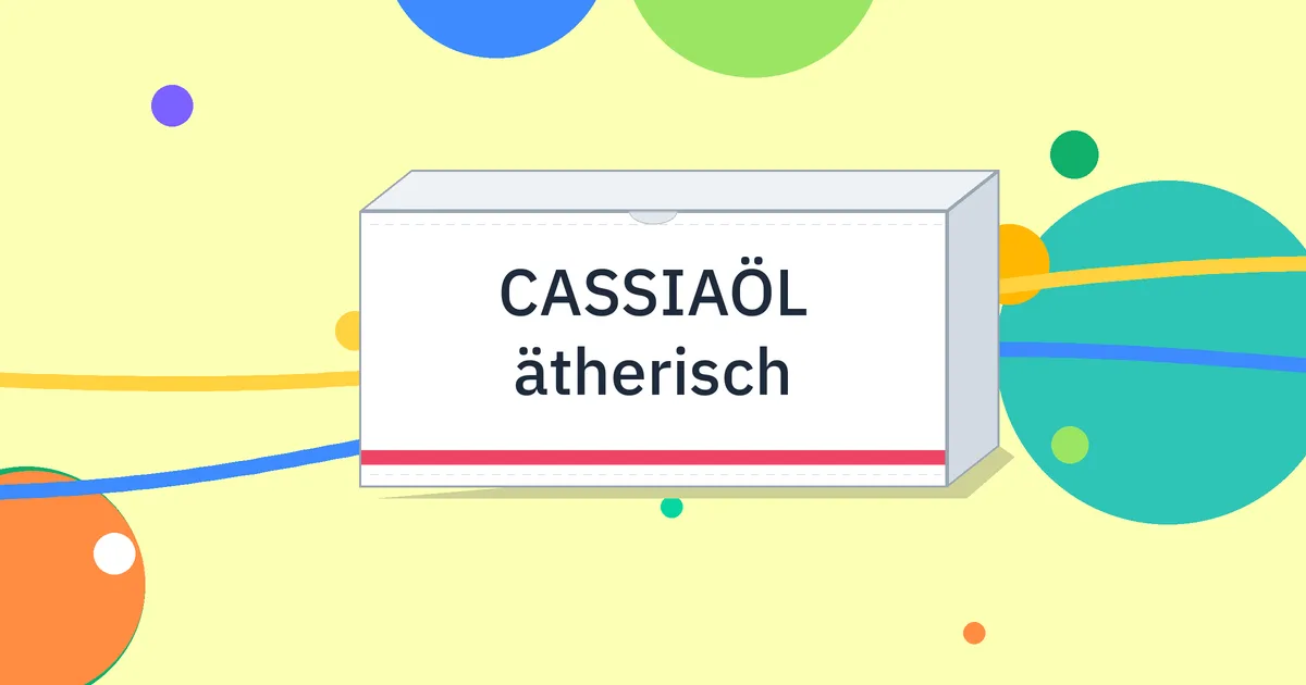 Symbolbild: Packung mit der Aufschrift CASSIAÖL ätherisch (PZN 15407428) – Verfügbarkeit und Bezug in Apotheken in Frankfurt am Main