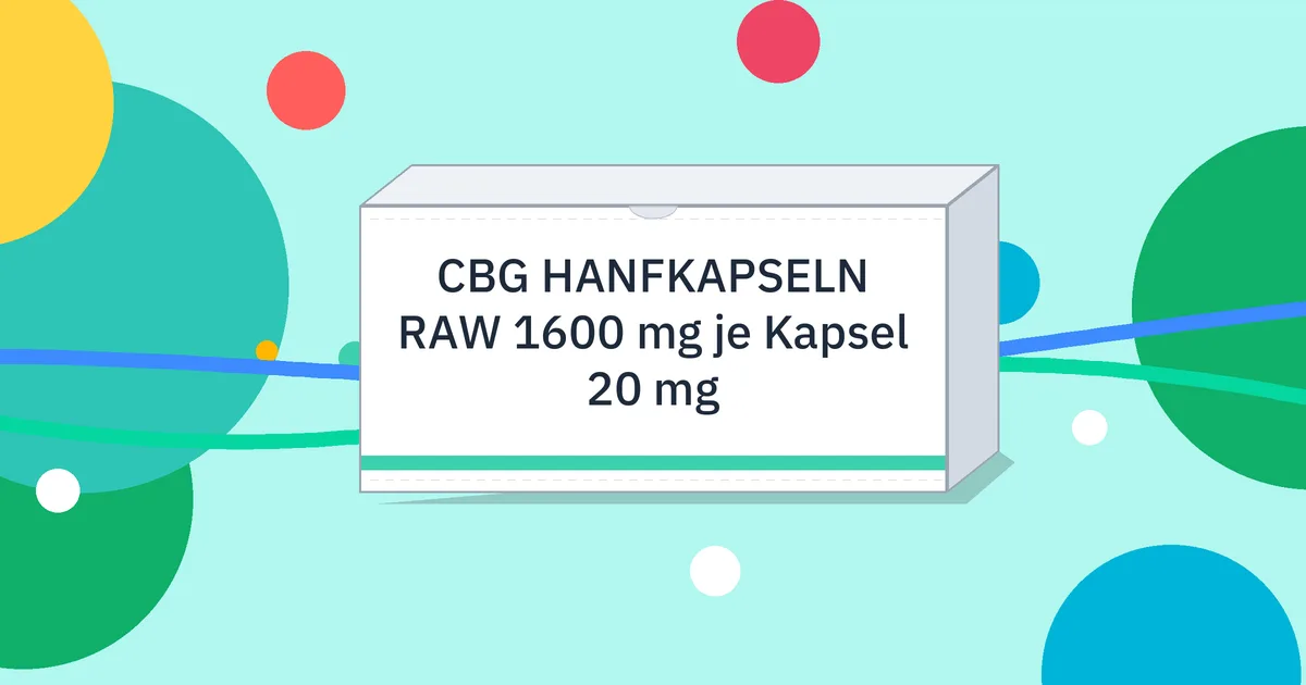 Symbolbild: Packung mit der Aufschrift CBG HANFKAPSELN RAW 1600 mg je Kapsel 20 mg (PZN 15734601) – Verfügbarkeit und Bezug in Apotheken in Frankfurt am Main