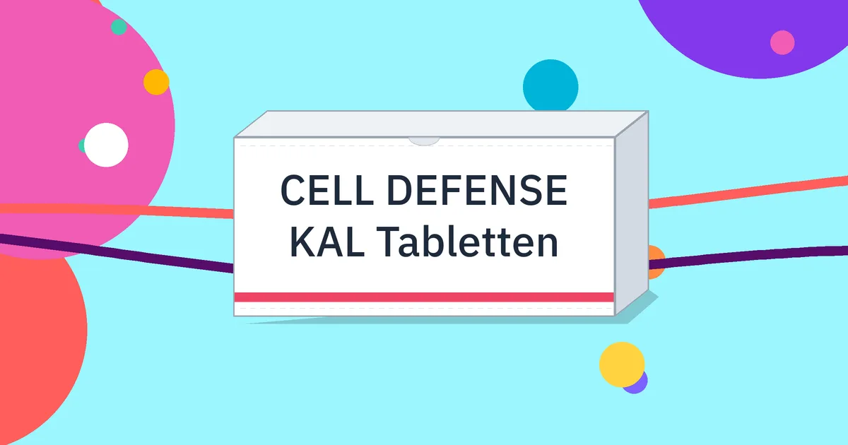 Symbolbild: Packung mit der Aufschrift CELL DEFENSE KAL Tabletten (PZN 17214604) – Verfügbarkeit und Bezug in Apotheken in Frankfurt am Main
