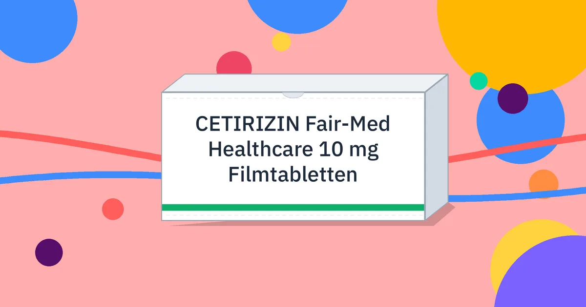 Symbolbild: Packung mit der Aufschrift CETIRIZIN Fair-Med Healthcare 10 mg Filmtabletten (PZN 14321446) – Verfügbarkeit und Bezug in Apotheken in Frankfurt am Main