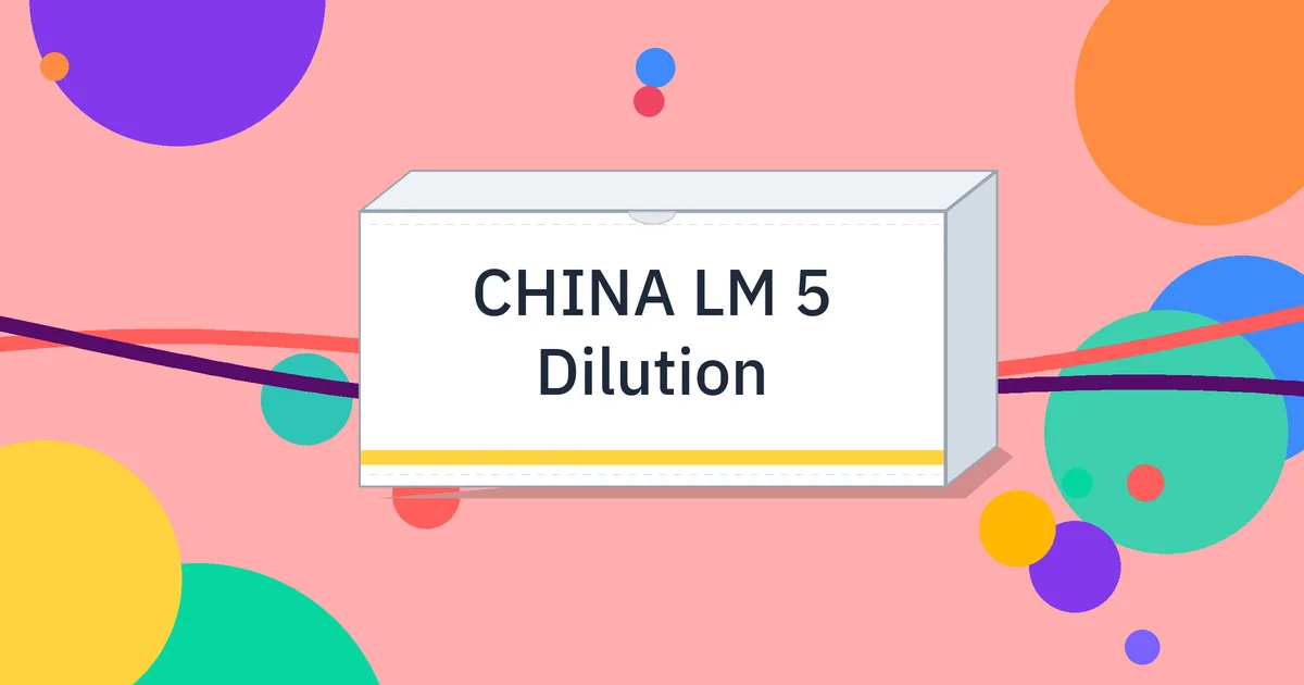 Symbolbild: Packung mit der Aufschrift CHINA LM 5 Dilution (PZN 12813748) – Verfügbarkeit und Bezug in Apotheken in Frankfurt am Main