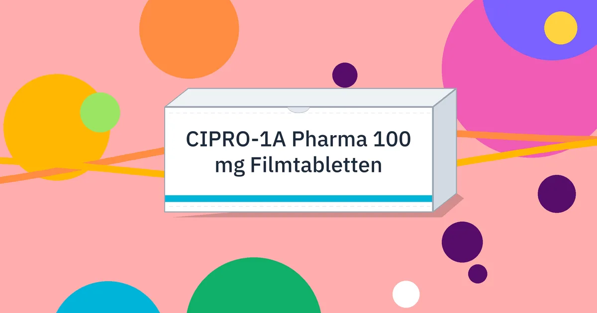 Symbolbild: Packung mit der Aufschrift CIPRO-1A Pharma 100 mg Filmtabletten (PZN 04954067) – Verfügbarkeit und Bezug in Apotheken in Frankfurt am Main