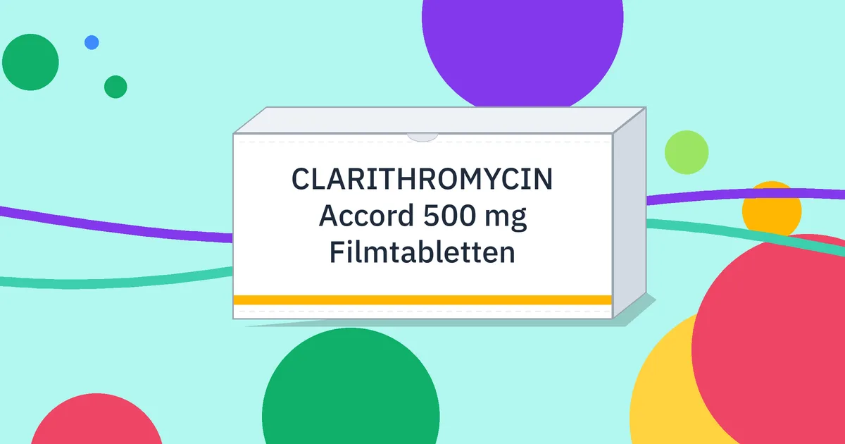 Symbolbild: Packung mit der Aufschrift CLARITHROMYCIN Accord 500 mg Filmtabletten (PZN 13893235) – Verfügbarkeit und Bezug in Apotheken in Frankfurt am Main