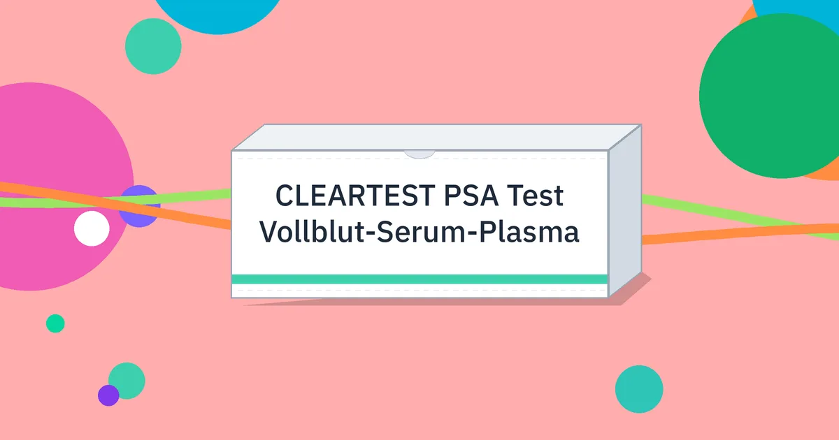 Symbolbild: Packung mit der Aufschrift CLEARTEST PSA Test Vollblut-Serum-Plasma (PZN 17903048) – Verfügbarkeit und Bezug in Apotheken in Frankfurt am Main