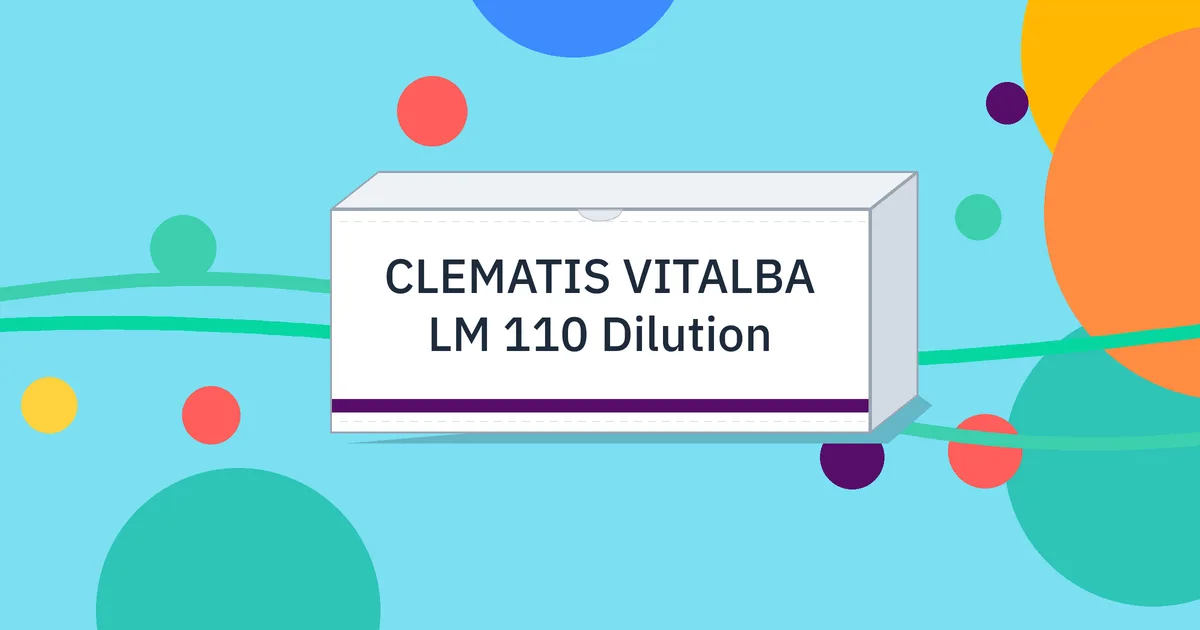Symbolbild: Packung mit der Aufschrift CLEMATIS VITALBA LM 110 Dilution (PZN 13447659) – Verfügbarkeit und Bezug in Apotheken in Frankfurt am Main