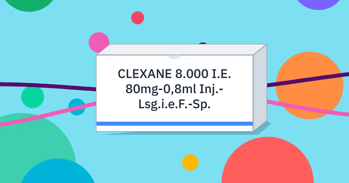 Symbolbild: Packung mit der Aufschrift CLEXANE 8.000 I.E. 80mg-0,8ml Inj.-Lsg.i.e.F.-Sp. (PZN 08754448) – Verfügbarkeit und Bezug in Apotheken in Frankfurt am Main