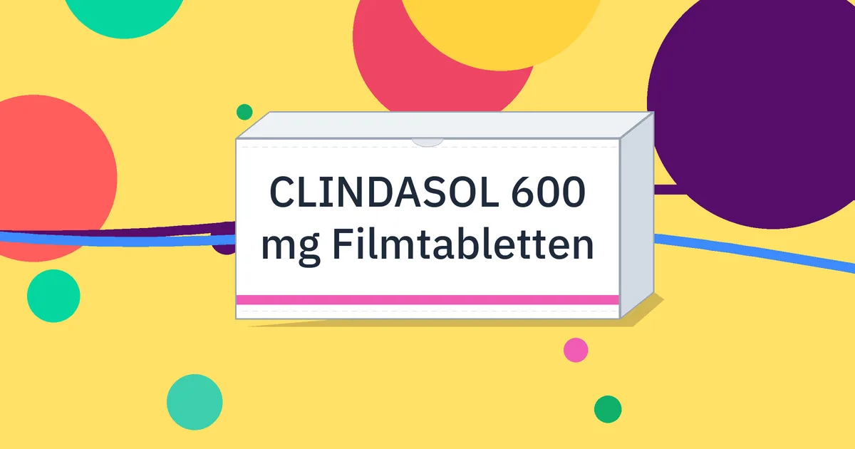 Symbolbild: Packung mit der Aufschrift CLINDASOL 600 mg Filmtabletten (PZN 06794662) – Verfügbarkeit und Bezug in Apotheken in Frankfurt am Main