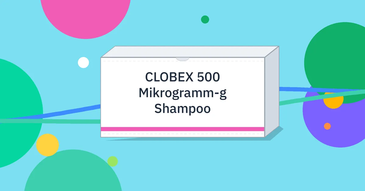 Symbolbild: Packung mit der Aufschrift CLOBEX 500 Mikrogramm-g Shampoo (PZN 14304867) – Verfügbarkeit und Bezug in Apotheken in Frankfurt am Main