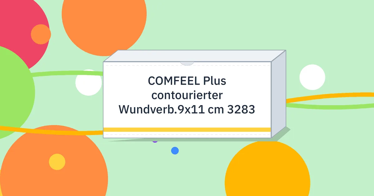 Symbolbild: Packung mit der Aufschrift COMFEEL Plus contourierter Wundverb.9x11 cm 3283 (PZN 12653724) – Verfügbarkeit und Bezug in Apotheken in Frankfurt am Main