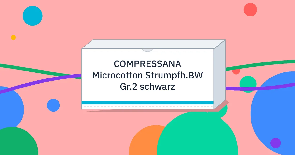 Symbolbild: Packung mit der Aufschrift COMPRESSANA Microcotton Strumpfh.BW Gr.2 schwarz (PZN 09209931) – Verfügbarkeit und Bezug in Apotheken in Frankfurt am Main