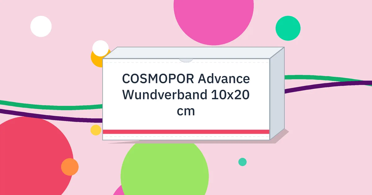Symbolbild: Packung mit der Aufschrift COSMOPOR Advance Wundverband 10x20 cm (PZN 16905996) – Verfügbarkeit und Bezug in Apotheken in Frankfurt am Main