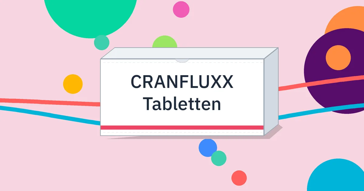 Symbolbild: Packung mit der Aufschrift CRANFLUXX Tabletten (PZN 06080075) – Verfügbarkeit und Bezug in Apotheken in Frankfurt am Main