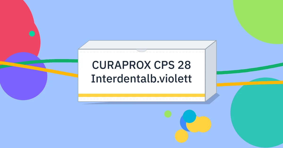 Symbolbild: Packung mit der Aufschrift CURAPROX CPS 28 Interdentalb.violett (PZN 04444001) – Verfügbarkeit und Bezug in Apotheken in Frankfurt am Main