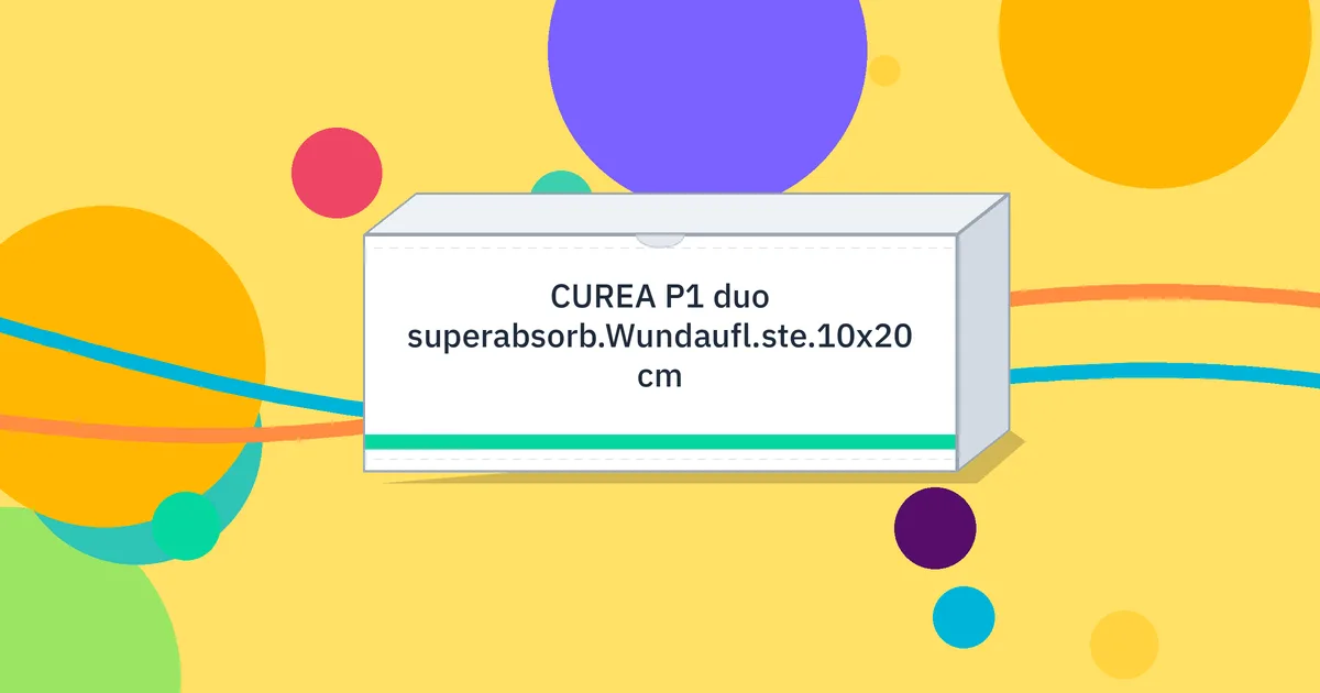 Symbolbild: Packung mit der Aufschrift CUREA P1 duo superabsorb.Wundaufl.ste.10x20 cm (PZN 16005264) – Verfügbarkeit und Bezug in Apotheken in Frankfurt am Main