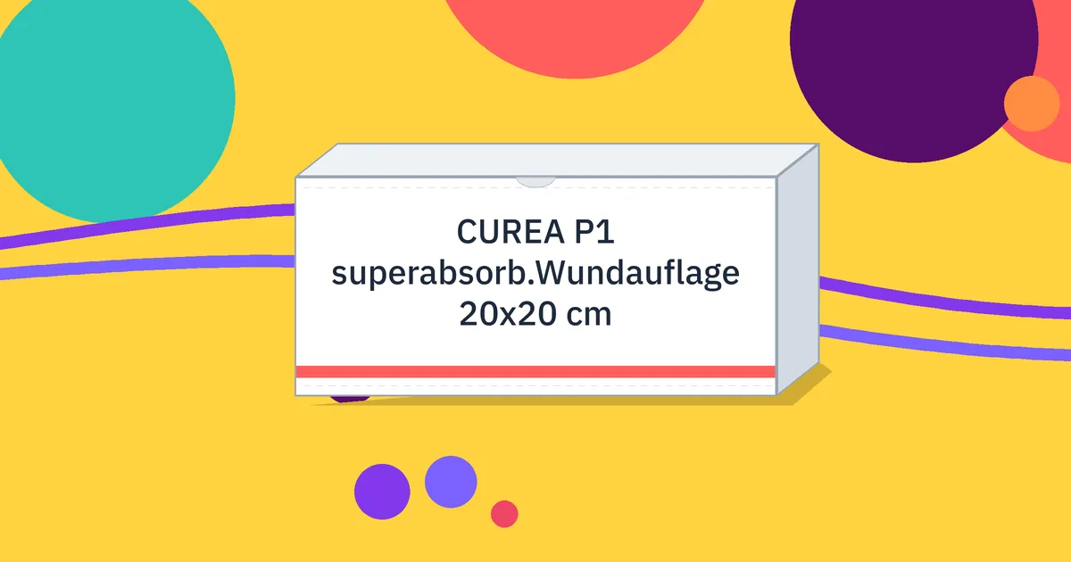 Symbolbild: Packung mit der Aufschrift CUREA P1 superabsorb.Wundauflage 20x20 cm (PZN 04122740) – Verfügbarkeit und Bezug in Apotheken in Frankfurt am Main