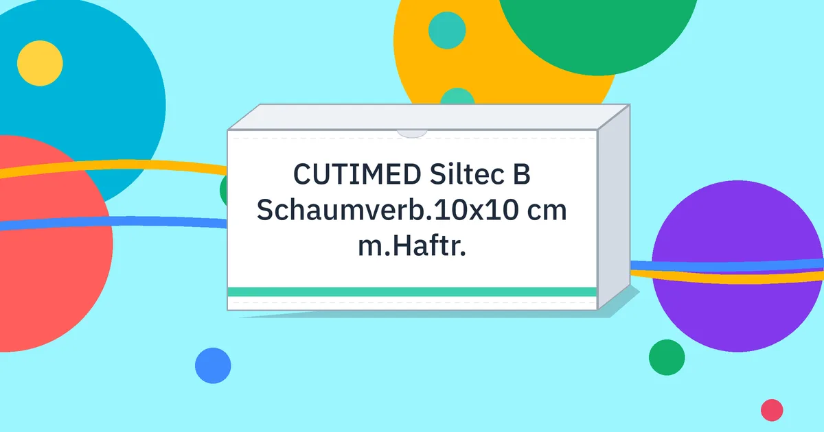 Symbolbild: Packung mit der Aufschrift CUTIMED Siltec B Schaumverb.10x10 cm m.Haftr. (PZN 19699824) – Verfügbarkeit und Bezug in Apotheken in Frankfurt am Main